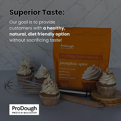 ProDough High Protein- Gluten Free Cupcake Mix, Low Carb, 13g of Protein per Cupcake, No Added Sugars, Keto Friendly, Makes 12, Healthy Dessert (Vanilla)