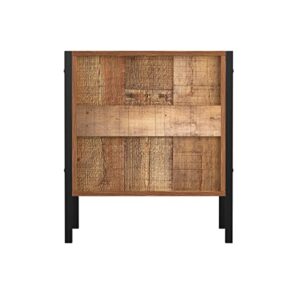 Atlantic Loft & Luv Zara Rustic 2 Storage Drawers, Wood Oak Finish Industrial End Table