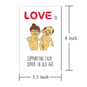 Joycard Funny Birthday Cards 40th 50th 60th Anniversary Wife Husband Mom Dad Grandma Mischievous Valentine's Day SUPPORTING EACH OTHER IN OLD AGE