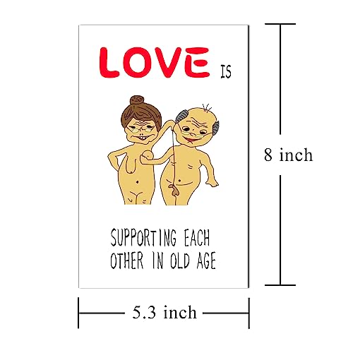 Joycard Funny Birthday Cards 40th 50th 60th Anniversary Wife Husband Mom Dad Grandma Mischievous Valentine's Day SUPPORTING EACH OTHER IN OLD AGE