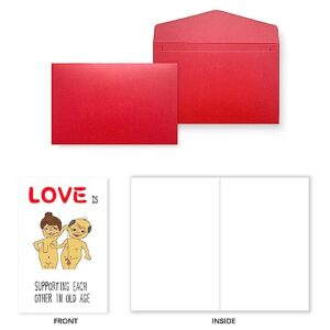 Joycard Funny Birthday Cards 40th 50th 60th Anniversary Wife Husband Mom Dad Grandma Mischievous Valentine's Day SUPPORTING EACH OTHER IN OLD AGE