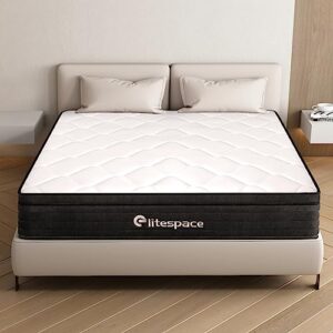 elitespace queen size mattress,10 inch grey memory foam hybrid queen mattresses in a box,individual pocket spring breathable comfortable for sleep supportive and pressure relief, certipur-us.