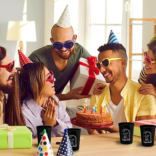 Ainibar 20 Pack RIP Twenties Party Cup, 16 oz 30th Birthday Black Plastic Tumbler Cups, RIP to My 20s Birthday Stadium Party Cups Death to My 20s Birthday Decorations for 30th Birthday Party Supplies