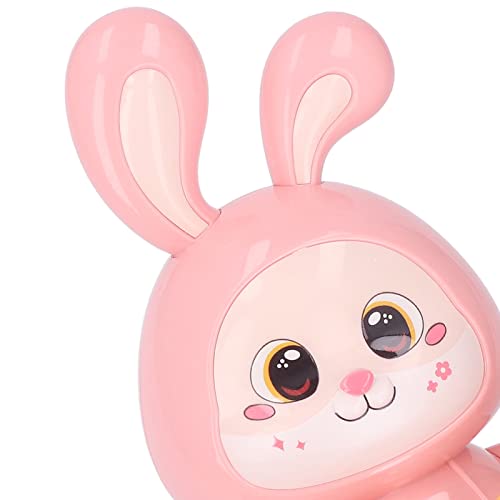 Dancing Bunny Model Robot, ABS Electric Dancing Bunny Model Build Skill LED Party Light for Kids (Pink)