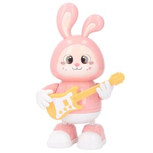 Dancing Bunny Model Robot, ABS Electric Dancing Bunny Model Build Skill LED Party Light for Kids (Pink)