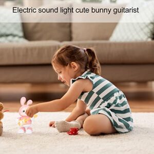 Dancing Bunny Model Robot, ABS Electric Dancing Bunny Model Build Skill LED Party Light for Kids (Pink)