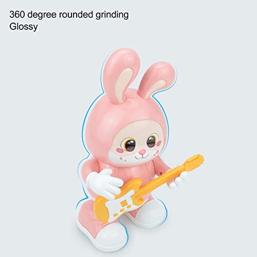 Dancing Bunny Model Robot, ABS Electric Dancing Bunny Model Build Skill LED Party Light for Kids (Pink)