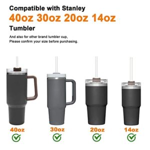 Replacement Straws Silicone Spill Proof Stopper Set and Protective Boot for Stanley H1.0 40oz 30oz Tumbler, Airboat Reusable Clear Straws Leak Proof Straws Topper and Bottom Sleeve for Stanley Mug Cup