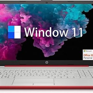 HP Pavillion15.6 inch Laptop for Business, College Students, Intel Pentium Quad-Core N5030, Windows 11, Microsoft Office 365 1-Year, 16GB RAM, 1TB SSD, Light-Weight, HDMI, Fast Charge, Red, PCM