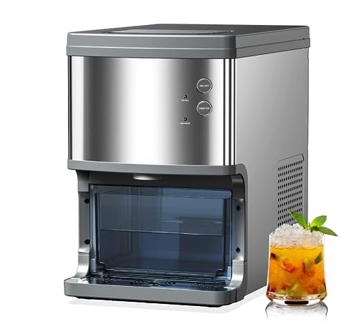 GooingTop Nugget Ice Maker Countertop - 40Lbs/24H Auto Self-Cleaning, Portable & Compact Machine Ideal for Home/Kitchen/Party/Camping,One-Key Electric Freewheeling Take (GOTO-LA-ICE-880-01)