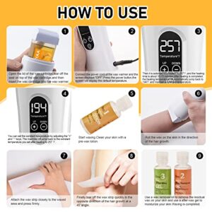 2023 Upgrade Digital Roll on Wax Kit, Wax Roller Kit for Hair Removal, Waxing Kit for Women, At Home Wax Kit for Larger Areas of the Body, Great Gift for Women