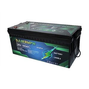 djlbermpw 36v 100ah lifepo4 battery 36v golf cart battery bluetooth, built-in 100a bms,8000+ deep cycle battery,36v club car golf cart battery 3840wh, 36v lithium battery for marine,off grid,rv,solar