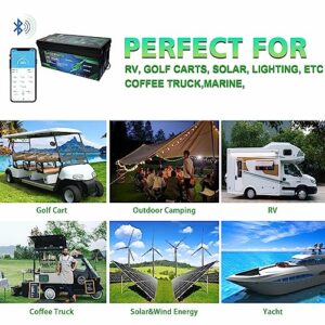 DJLBERMPW 36V 100Ah LiFePO4 Battery 36V Golf Cart Battery Bluetooth, Built-in 100A BMS,8000+ Deep Cycle Battery,36V Club Car Golf Cart Battery 3840Wh, 36V Lithium Battery for Marine,Off Grid,RV,Solar