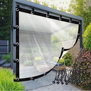 cghhdy outdoor clear tarps garden gazebo curtains rainproof weather curtain anti-tear tarpaulin side panels, customizable (color : clear, size : 10' x 10')