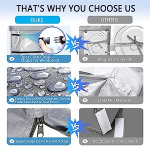 1 Pack Washing Machine Cover Washer and Dryer Cover Waterproof Dustproof with Smooth Zipper and Velcro for Front-Loading Machine Indoor Outdoor - W27*D33*H39in