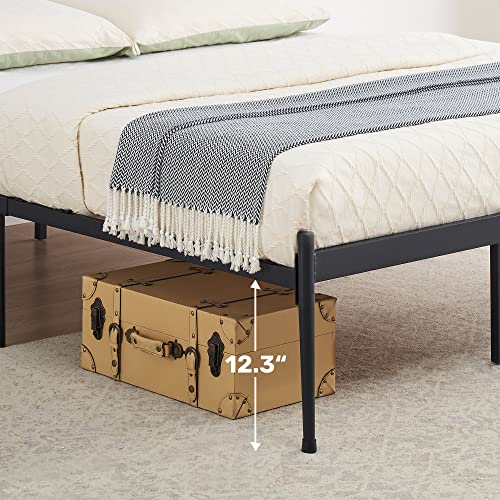 IDEALHOUSE Metal Bed Frame Queen with Headboard, 14 Inch Bed Frame Queen Size, Queen Size Heavy Duty Bed Base with Metal Steel Slats Support, No Box Spring Needed, Black