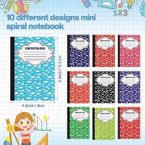 Colarr 100 Pcs Mini Composition Notebook Bulk Cute Wide Ruled Small Composition Books 3 x 4.5 Inch Pocket Composition Note Pad Multicolor Journal Notebooks for Kids School Office Home Writing Supplies