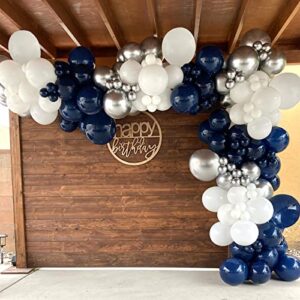 navy blue silver balloon garland arch kit 150pcs navy blue silver white balloons for graduation birthday baby shower baseball football theme party