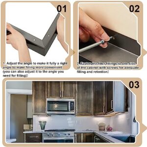 2 Pieces Stainless Steel Microwave Trim Kit Microwave Side Panel Kit for Kitchen Countertop Oven with Screws (Black)