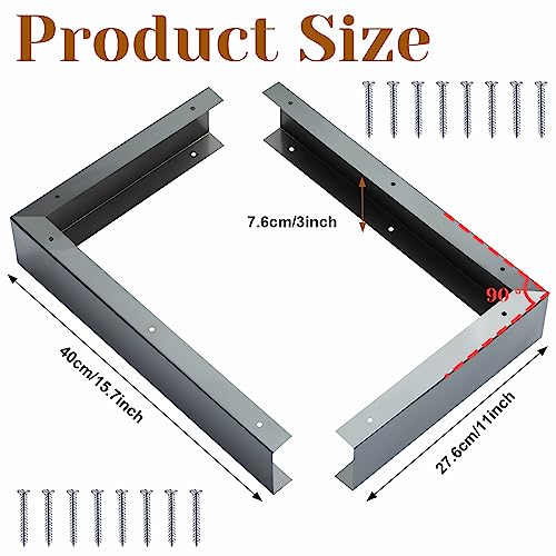 2 Pieces Stainless Steel Microwave Trim Kit Microwave Side Panel Kit for Kitchen Countertop Oven with Screws (Black)