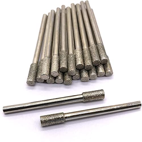 Polishing Kit Buffing Wheels Set 10PCS Diamond Coated Cylindrical Burr 4mm Chainsaw Sharpener Stone File Chain Saw Sharpening Carving Grinding Tools Polishing Wheel for Dremel Tool Accessories