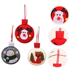 NOLITOY 3pcs Christmas Decorations House Decorations for Home Appliques Embellishments Home Decoration Xmas Hanging Felt Christmas Snowman Ornaments Felt Window Ornaments Hanging Pendants