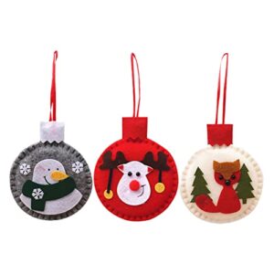 nolitoy 3pcs christmas decorations house decorations for home appliques embellishments home decoration xmas hanging felt christmas snowman ornaments felt window ornaments hanging pendants