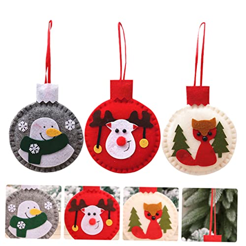 NOLITOY 3pcs Christmas Decorations House Decorations for Home Appliques Embellishments Home Decoration Xmas Hanging Felt Christmas Snowman Ornaments Felt Window Ornaments Hanging Pendants