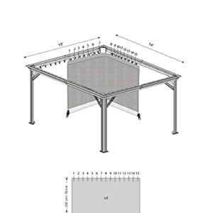 Sojag Accessories Set of 4 12' x 14' Curtains for Messina and Mykonos Outdoor Gazebo Models, Taupe