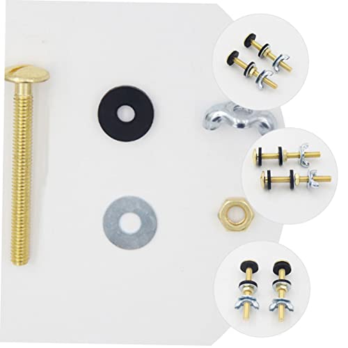 DOITOOL 2pcs Heavy Duty Toilet Bolts Toilet Tank Toilet Gasket Toilet Seats Toilet Seat Replacement Screws Toilet Wax Ring Replacement Kit Toilet Bolts Screws Toilet Seat Fittings Nut Seal