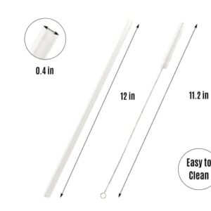 Clear Replacement Straws for Stanley Quencher H.20 Tumbler, Clear Replacement Straws for Simple Modern Tumbler, 6 Pack Reusable Straws with Cleaning Brush, Compatible with 40oz/30oz Tumbler