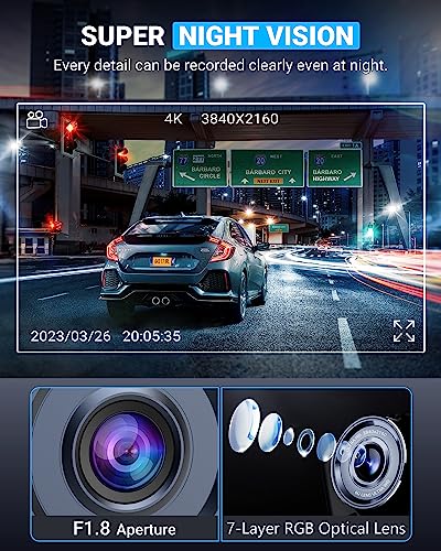 Dash Cam Front 1080P FHD Dash Camera for Cars with 2" Screen Dashboard Cam 170°Wide Angle WDR Parking Mode Accident Lock Night Version G-Sensor Loop Recording 24H Parking Monitoring Support 128GB Max