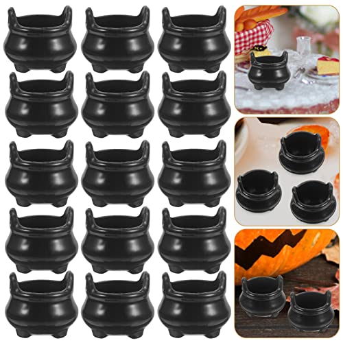 Didiseaon 24pcs Mini Cauldron Pot Halloween Miniature Figurines Dollhouse Witch Cauldron Fairy Garden Supplies for Halloween Party Favors Bag Fillers