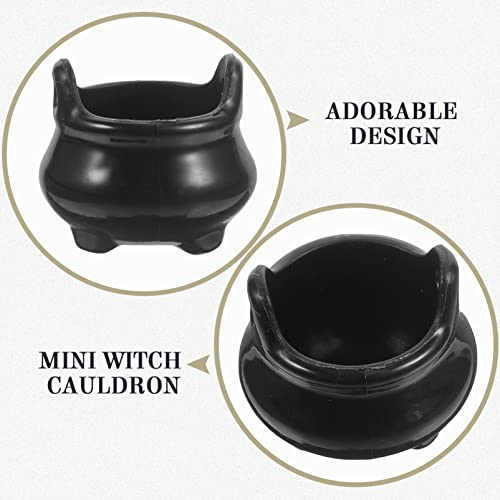 Didiseaon 24pcs Mini Cauldron Pot Halloween Miniature Figurines Dollhouse Witch Cauldron Fairy Garden Supplies for Halloween Party Favors Bag Fillers