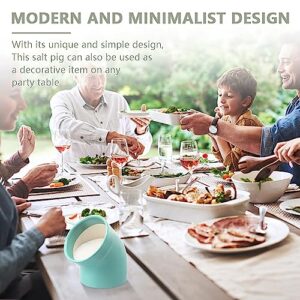 Salt Pig, Dishwasher Safe Ceramic Salt Cellar Modern and Minimalist, Salt Pig Ceramic for Convenient Access to Seasoning, Wide Caliber Salt Holder for Counter, Mint Green