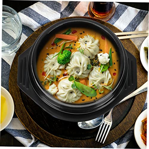 Happyyami 1 Set Stone Pot for Bibimbap Nonstick Cookware Stainless Steel Cookware Stainless Steel Sauce Pan with Lid Sizzling Hot Pot Korean Soup Bowl Stew Pot Korean Ceramic Casserole Stove