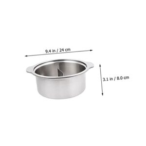 Happyyami 1pc Stainless Steel Skewer Pot Soup Pot with Lid Ramen Cooker Korean Pots for Cooking Hot Pot Shabu Shabu Hot Pot Divided Hot Pot Induction Thicken Pot Kitchen Gadget Small Pot