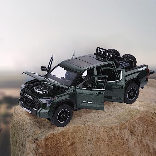 SASBSC Tundra Truck Toys for 3 4 5 6 7 Year Old Boys Off-Road Pickup Toy Trucks for Boys Age 3-5 Diecast Metal Trucks with Light and Sound Pull Back Toy Cars Birthday Gift for Kids Green