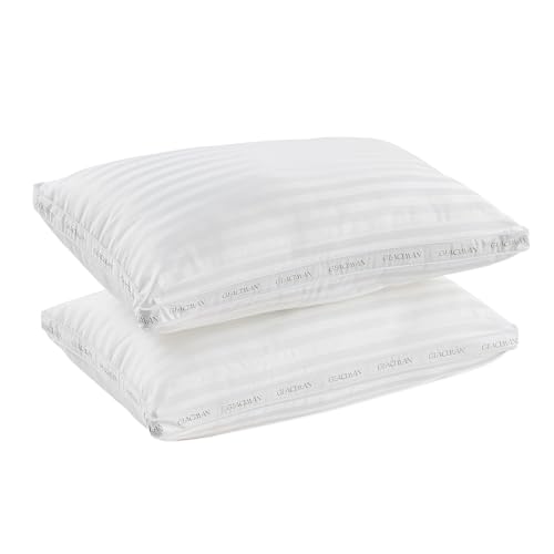 Glaciman Gusseted Bed Pillows Standard Size Set of 2, Hotel Quality Pillows 2 Pack for Side and Back Sleepers, Breathable Cover and Soft Down Alternative Filling,White Piping,20X26 inches