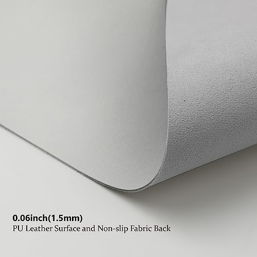 Leather Desk Mat - Non-Slip PU Desk Pad for Office and Home - Desk Organization and Accessories - Ideal for Large Mouse Pad and Desk Mats on Top of Desks (White,31.5"x 15.7")