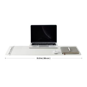 Leather Desk Mat - Non-Slip PU Desk Pad for Office and Home - Desk Organization and Accessories - Ideal for Large Mouse Pad and Desk Mats on Top of Desks (White,31.5"x 15.7")