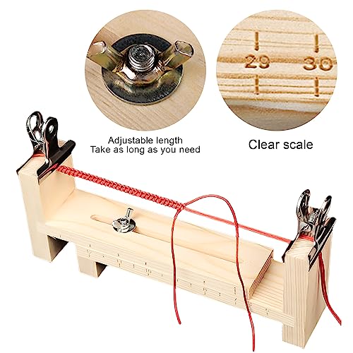 HOMURY Wooden Jig Bracelet Maker: Three Legs Bracelet Braiding Tool with Clamp Wooden Jig Bracelet Maker Hand Knitting Accessory Bracelet Maker, Adjustable Hand Knitting Bracelet Jig for DIY Bracelet