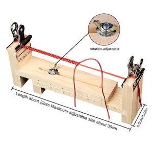 HOMURY Wooden Jig Bracelet Maker: Three Legs Bracelet Braiding Tool with Clamp Wooden Jig Bracelet Maker Hand Knitting Accessory Bracelet Maker, Adjustable Hand Knitting Bracelet Jig for DIY Bracelet