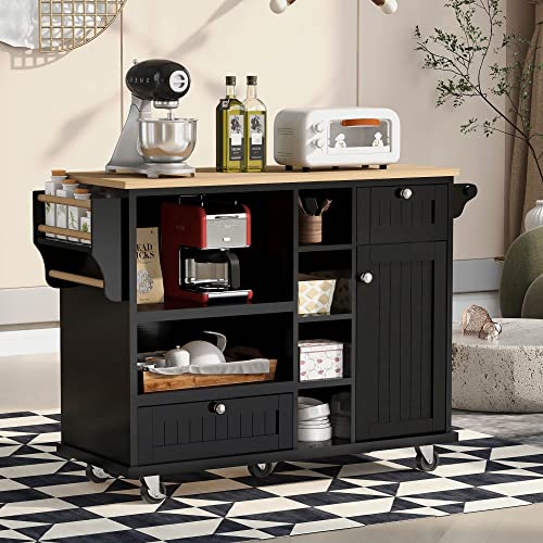 JIJIWANG Storage Cabinet Wood with Drawers and Shelves for Kitchen,Kitchen Sideboard with Drawers and Towel Rack,Coffee Bar Wine Bar Office Bar Kitchen Counter for Dining Room,Bathroom(Black)