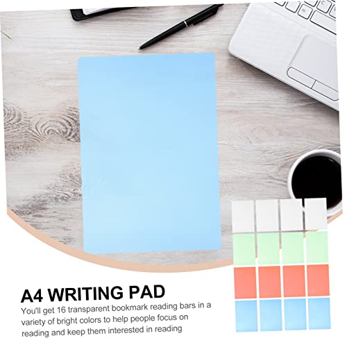 16pcs Translucent Reading Strip Playdough Tools Tools Jewelry Tools Writing Pads for Dyslexia Tools for A4 Writing Mats Office Writing Pads Exam Pad Boards PVC Exam Plates