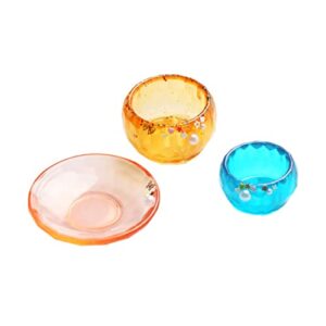 coheali 3pcs silicone tray resin tray resin molds silicone resin mold containers mini bowl silicone crystal drop mold diy dish mold delicate silicone molds epoxy resin silicone bowl dishes