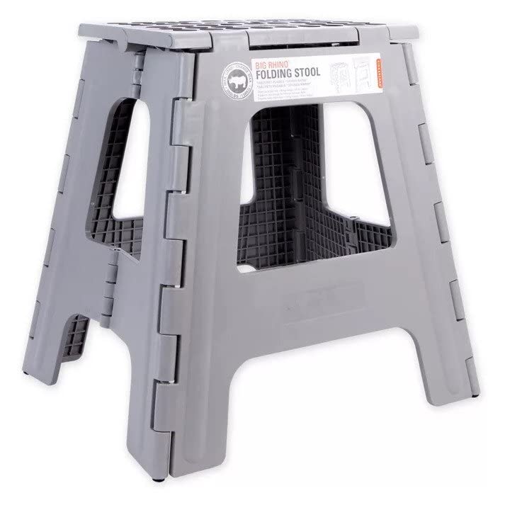 Kikkerland Rhino Tall Folding Step Stool (Grey)