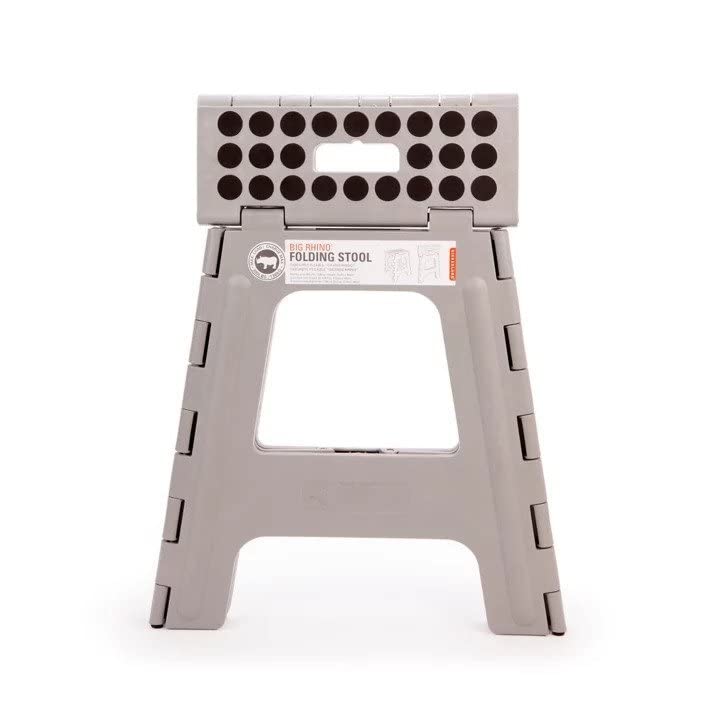 Kikkerland Rhino Tall Folding Step Stool (Grey)