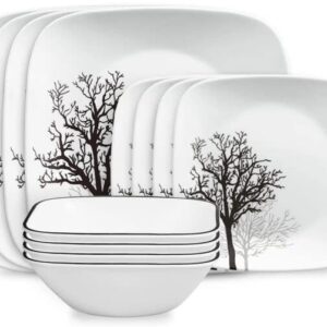 Corelle® Timber Shadows Square 12-piece Dinnerware Set, Service for 4