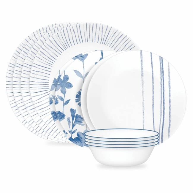 Corelle® Botanical Stripes 12-piece Dinnerware Set, Service for 4